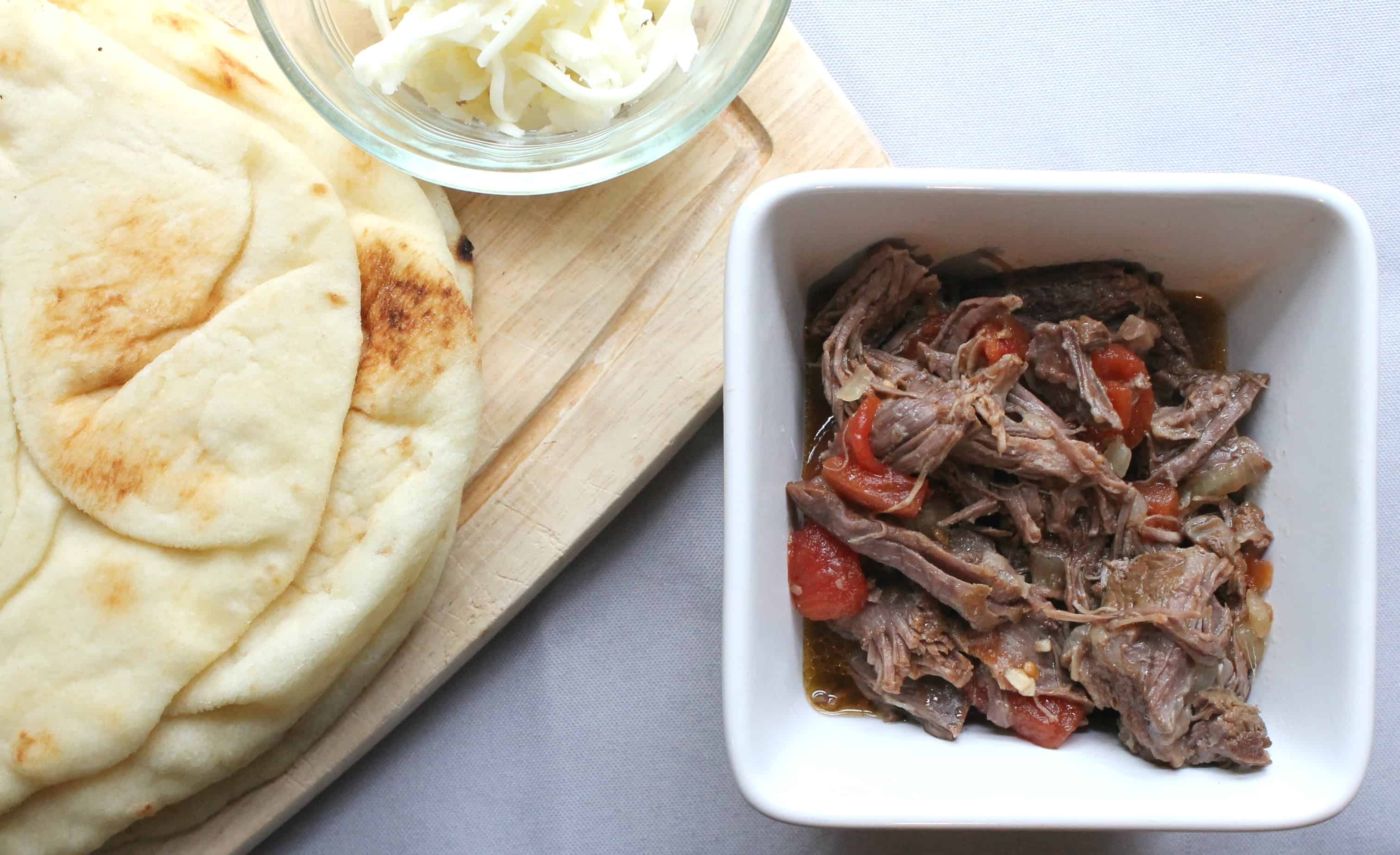 How to Make Spicy Beef Flatbread Pizzas with the Pressure Cooker