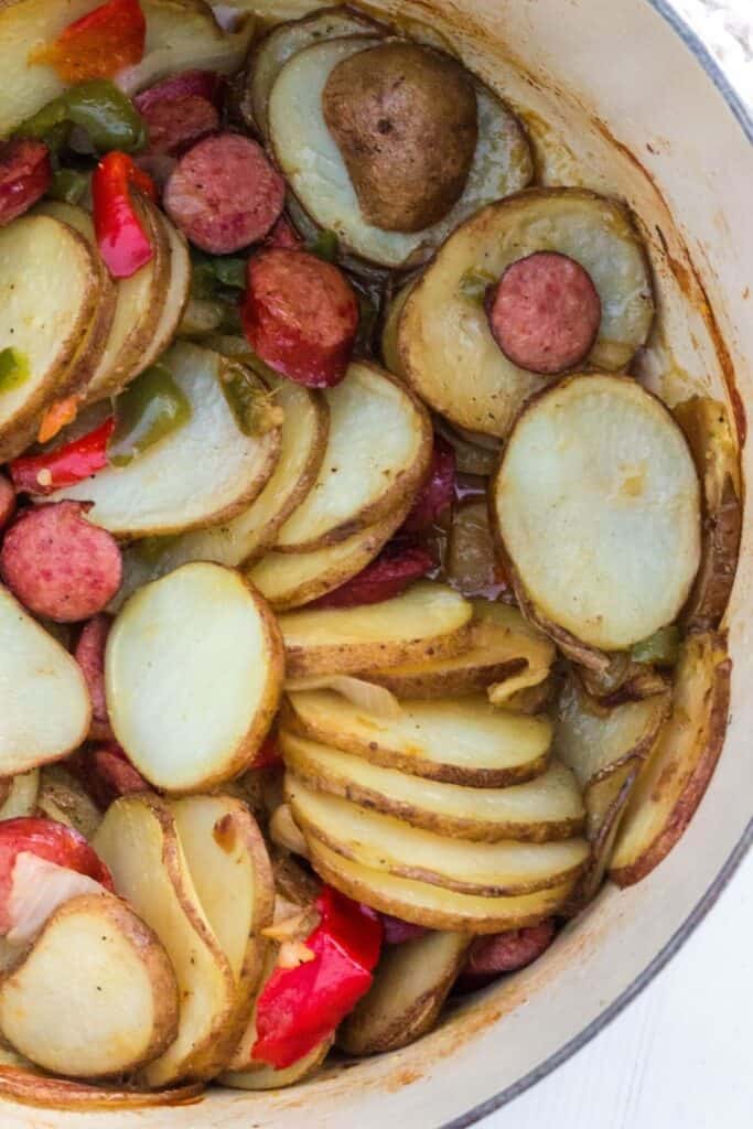 Easy Smoked Sausage and Potatoes - Margin Making Mom®