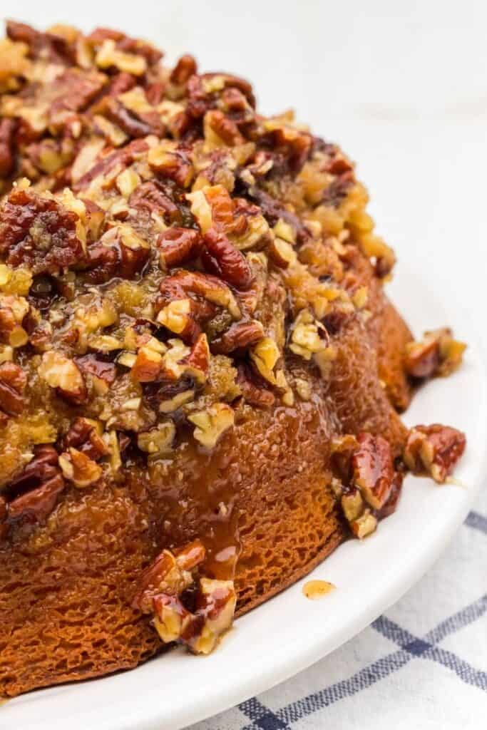 Easy Pecan Upside Down Cake (from a Cake Mix) - Margin Making Mom®