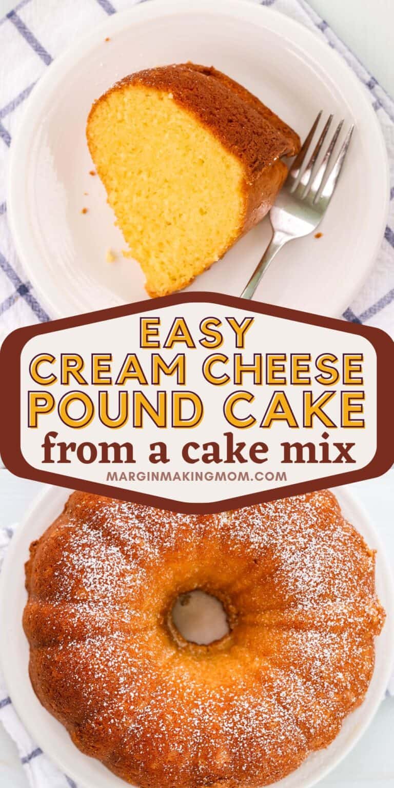 Easy Cream Cheese Pound Cake Using a Cake Mix - Margin Making Mom®