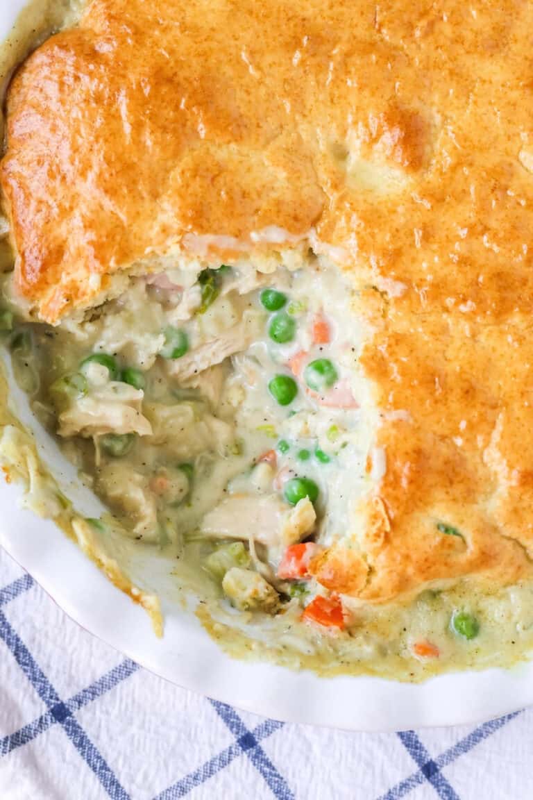 Easy Bisquick Chicken Pot Pie - Margin Making Mom®