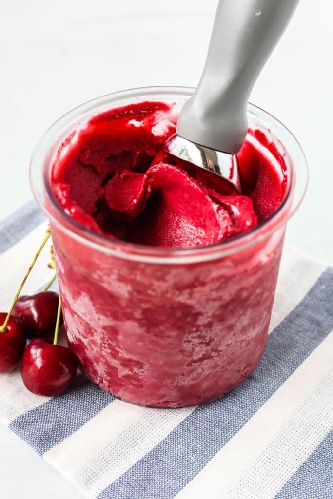 Ninja Creami Fresh Cherry Sorbet - Margin Making Mom®