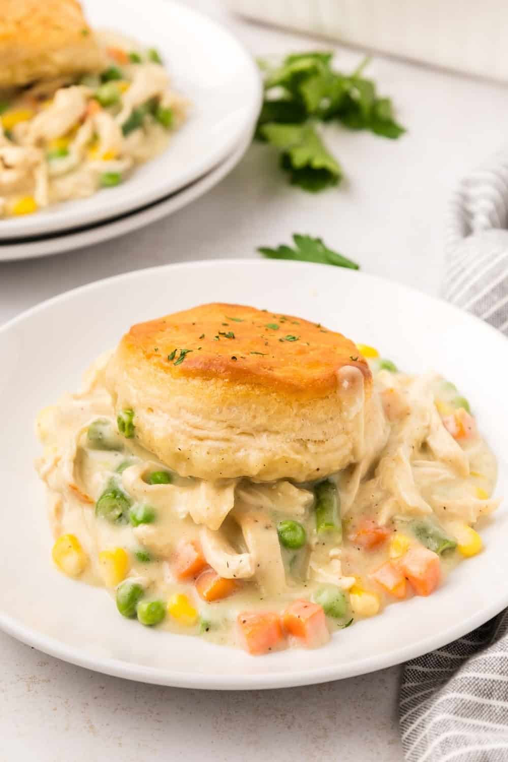 Chicken Pot Pie with Biscuits - Margin Making Mom®