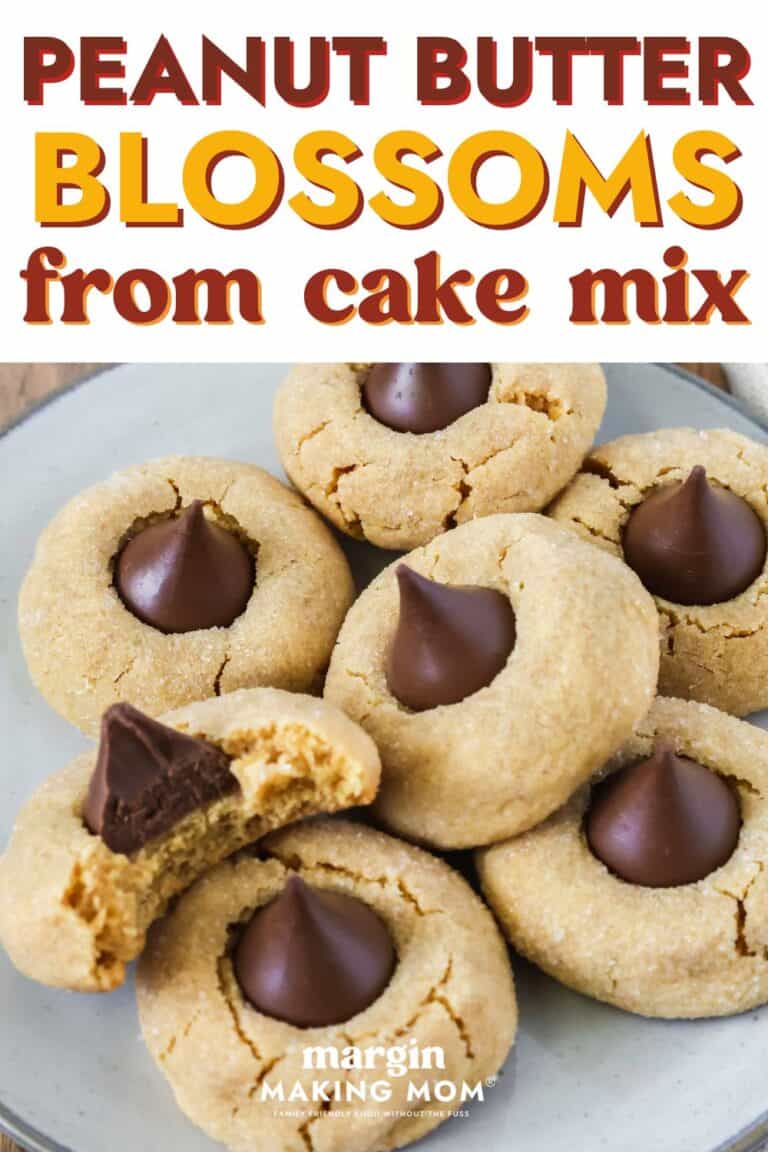 Easy Cake Mix Peanut Butter Blossom Cookies - Margin Making Mom®