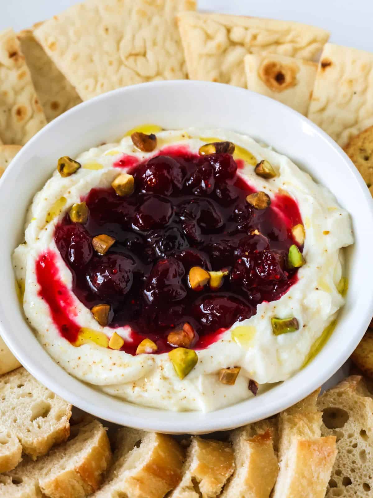 Easy Cranberry Whipped Ricotta Dip - Margin Making Mom®