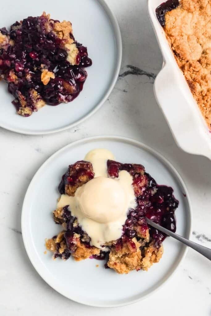 Easy Blueberry Cobbler Dump Cake (Made with Muffin Mix)