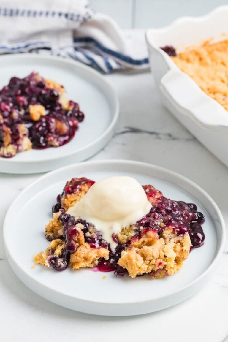 Easy Blueberry Cobbler Dump Cake (Made with Muffin Mix)